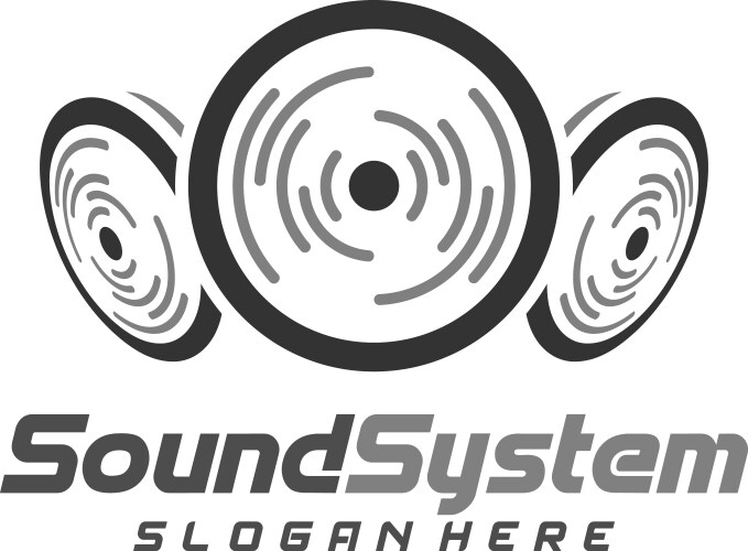 Sound system logo design template Royalty Free Vector Image