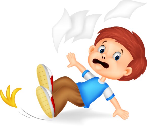 Cartoon little boy crying on white background Vector Image