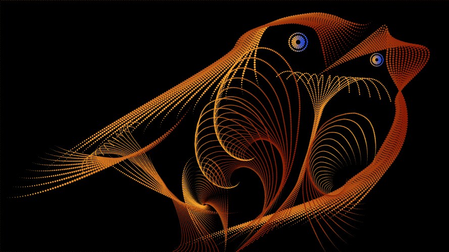 Create-dotted-spiral-vortex bird Royalty Free Vector Image