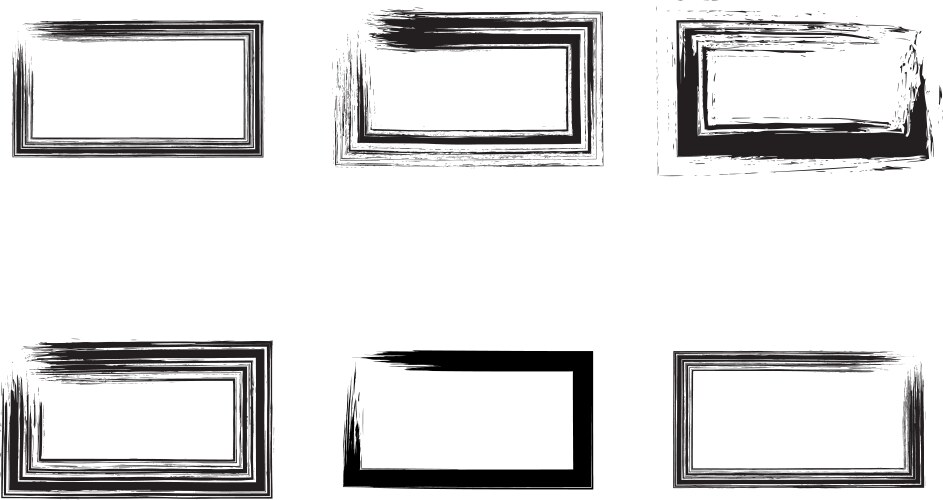 Horizontal rectangle shape bold brush stroke Vector Image