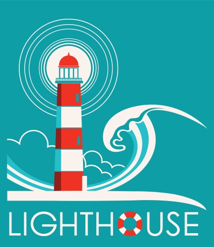 Lighthouse poster Royalty Free Vector Image - VectorStock