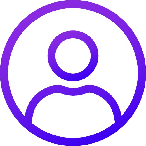 Purple user icon in the circle a solid gradient Vector Image