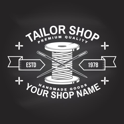 Tailoring tailor shop logo or label atelier Vector Image