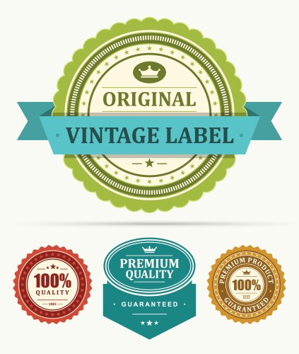 Vintage stickers and labels Royalty Free Vector Image