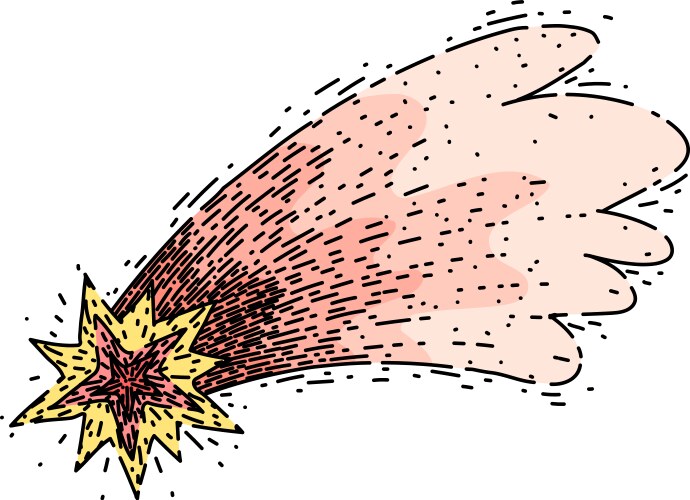 Happy star fall sketch hand drawn Royalty Free Vector Image