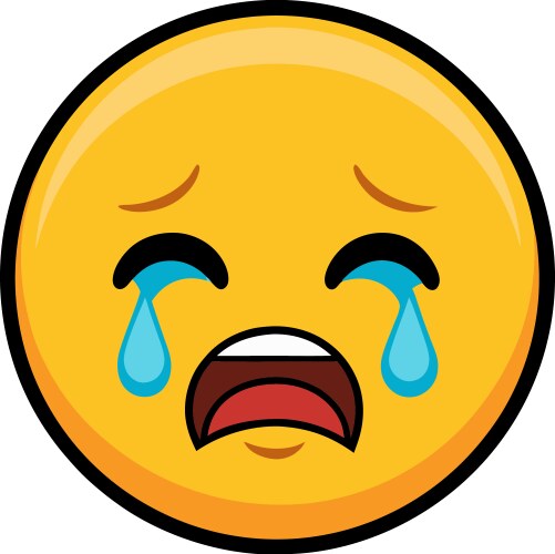 Crying face emoji icon Royalty Free Vector Image