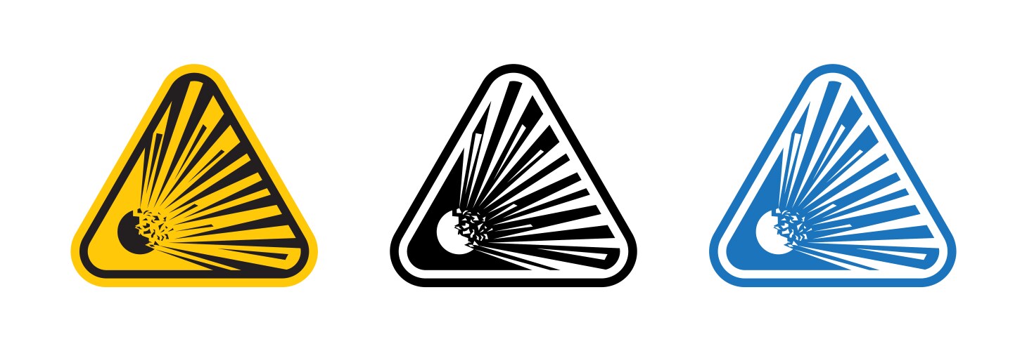 High temperature warning sign icon set caution Vector Image