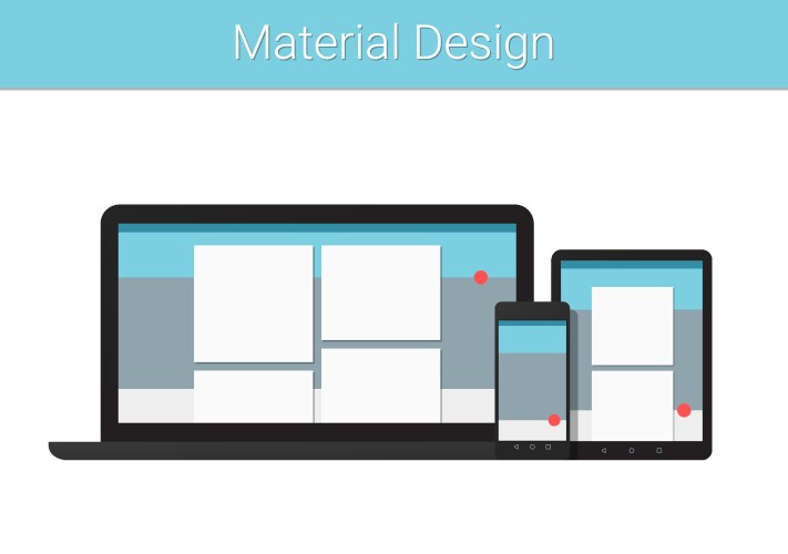 Material Deign Responsive Interface Layout Vector Image