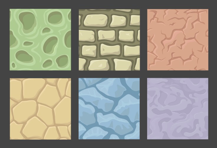 Cartoon stone tile game pavement wall texture Vector Image