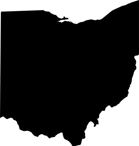Ohio state silhouette map Royalty Free Vector Image