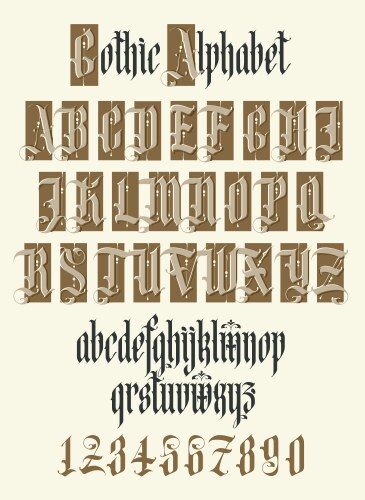 Vintage gothic typeface Royalty Free Vector Image