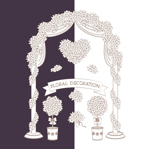 Outline rustic bouquets Royalty Free Vector Image