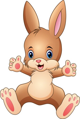 Cute cartoon rabbit jumping Royalty Free Vector Image