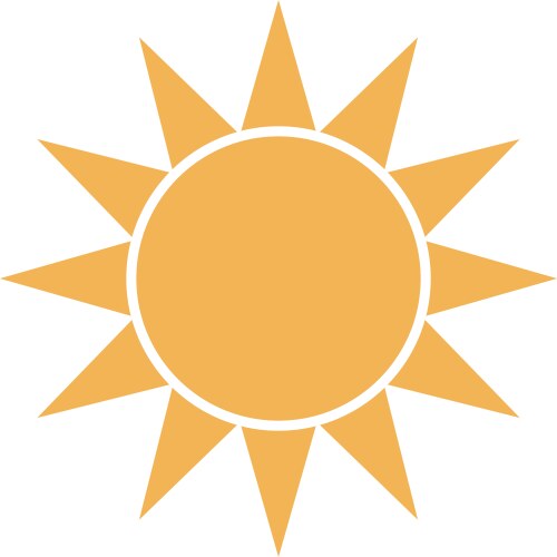 Traditional asian sun flat Royalty Free Vector Image