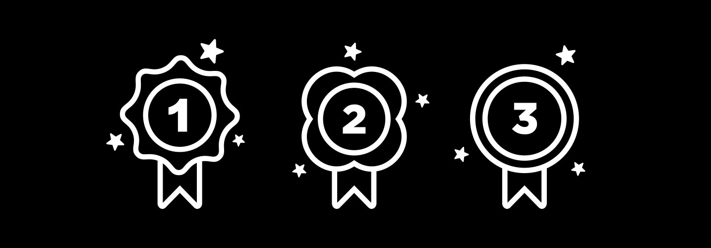 1st 2nd 3rd place logo with laurels and ribbon Vector Image