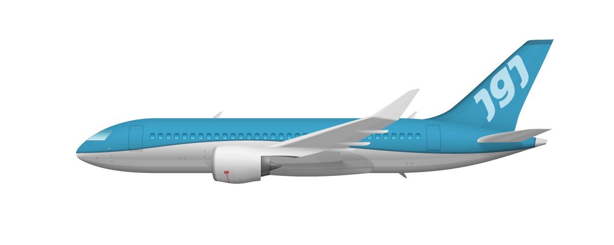Airplane side view composition Royalty Free Vector Image