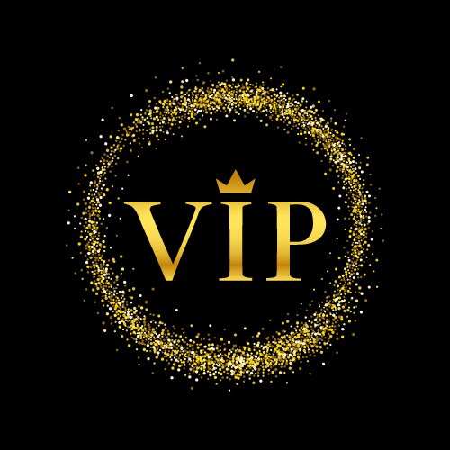 Vip text on the black background Royalty Free Vector Image