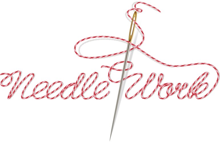 Sewing needle watercolor logo on white background Vector Image