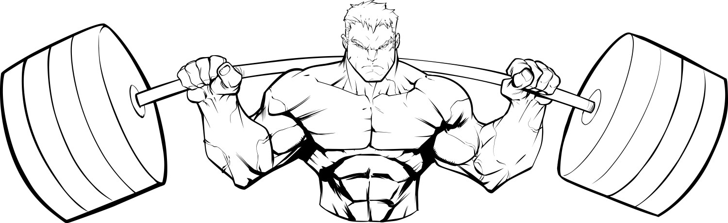 Bodybuilder with a barbell Royalty Free Vector Image