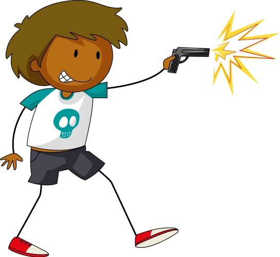 Blaster laser gun shot effects set cartoon Vector Image