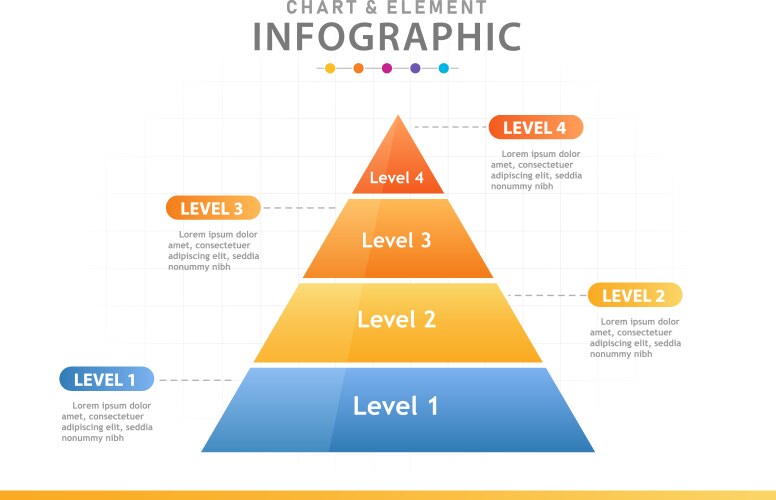 Pyramid chart template Royalty Free Vector Image