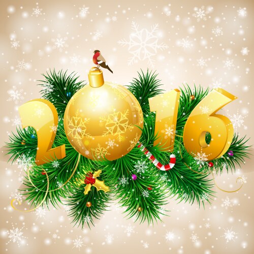 Happy new year 2016 christmas background Vector Image