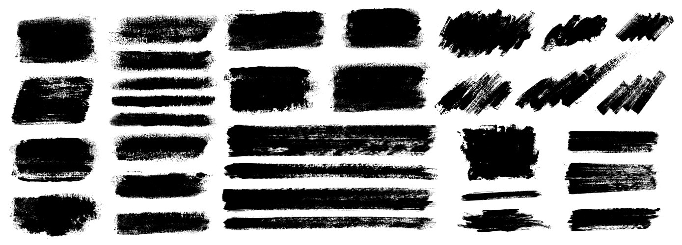 Brush strokes set of text boxes Royalty Free Vector Image
