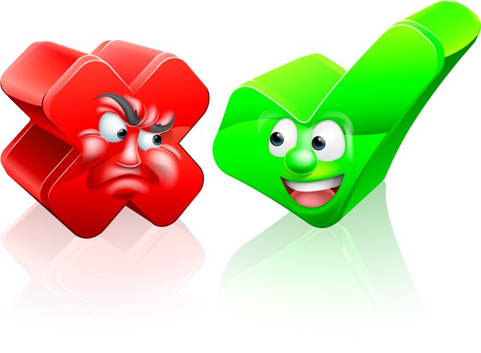 Cartoon Correct Tick Vector Images (over 1,500)