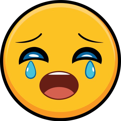 Disappointed but relieved face emoji icon Vector Image