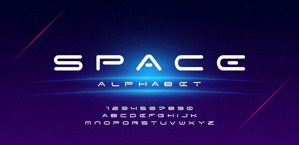 Technology abstract neon font and alphabet techno Vector Image