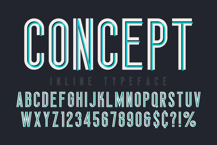 Round style minimalistic font alphabet Royalty Free Vector