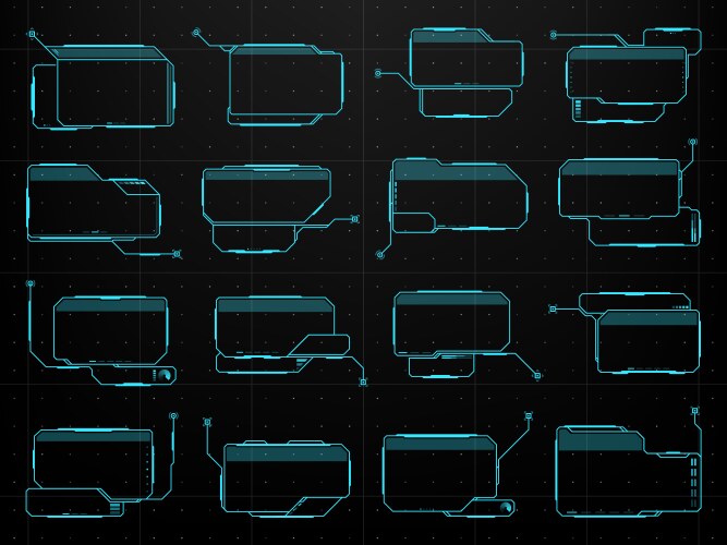 Hud futuristic info boxes and interface borders Vector Image