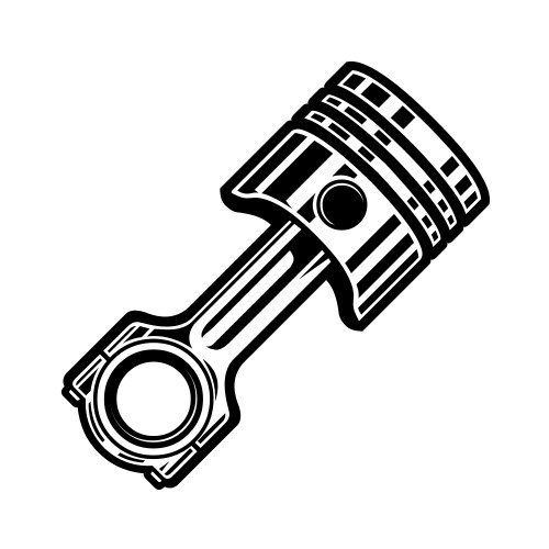 Vintage car engine piston template Royalty Free Vector Image