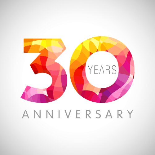 30 anniversary color logo Royalty Free Vector Image