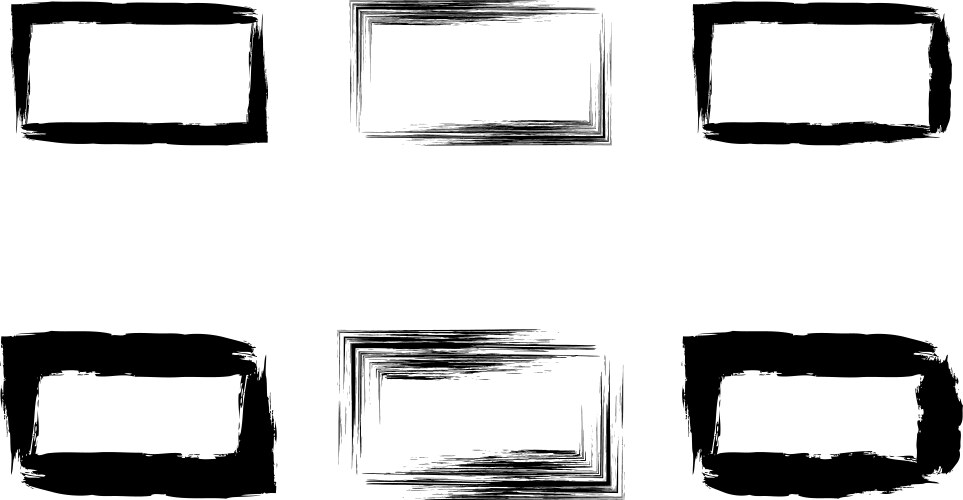 Horizontal rectangle shape bold brush stroke Vector Image