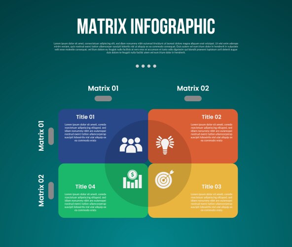 Matrix structure dimensions template infographic Vector Image