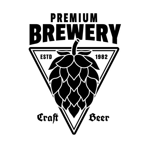 Brewery colored retro emblem badge label or logo Vector Image