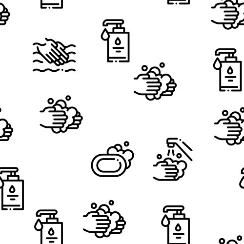 Set hygiene related line icons contains Royalty Free Vector
