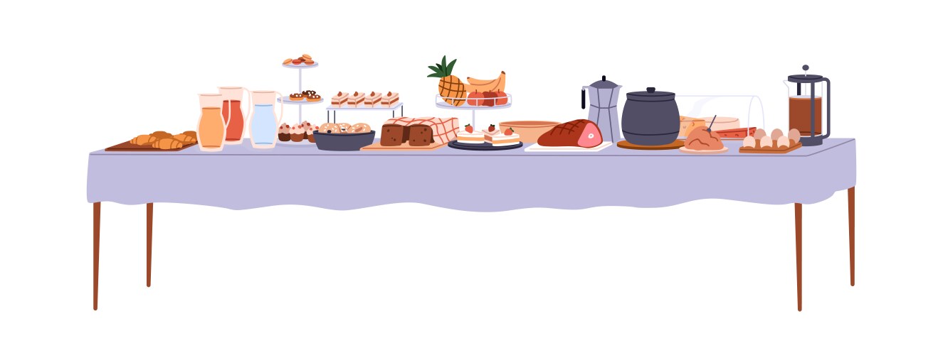 Appetizer food various snacks buffet products Vector Image