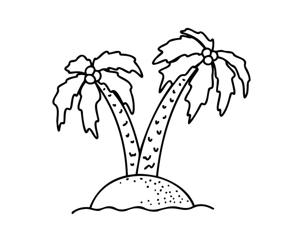 Sketch of the palm tree Royalty Free Vector Image