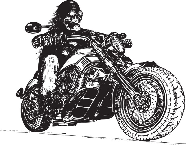 Skeleton riding motorcycle Royalty Free Vector Image