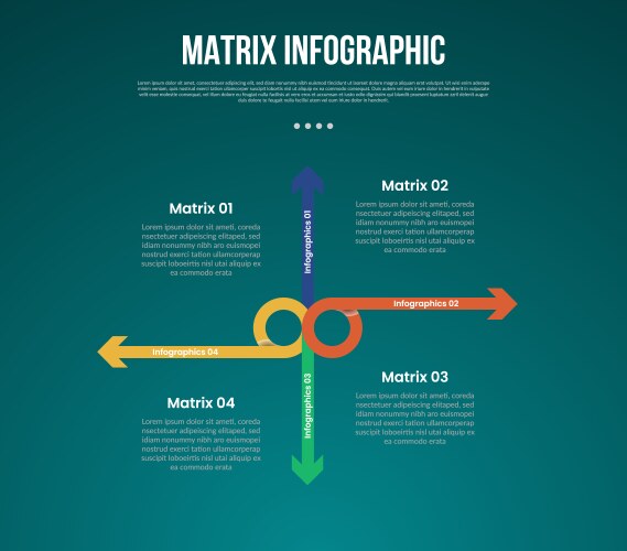 Matrix structure dimensions template infographic Vector Image