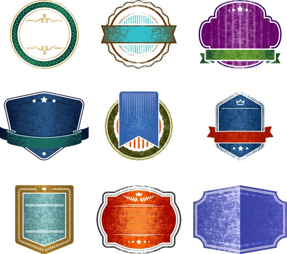 Retro badge template with ribbons Royalty Free Vector Image