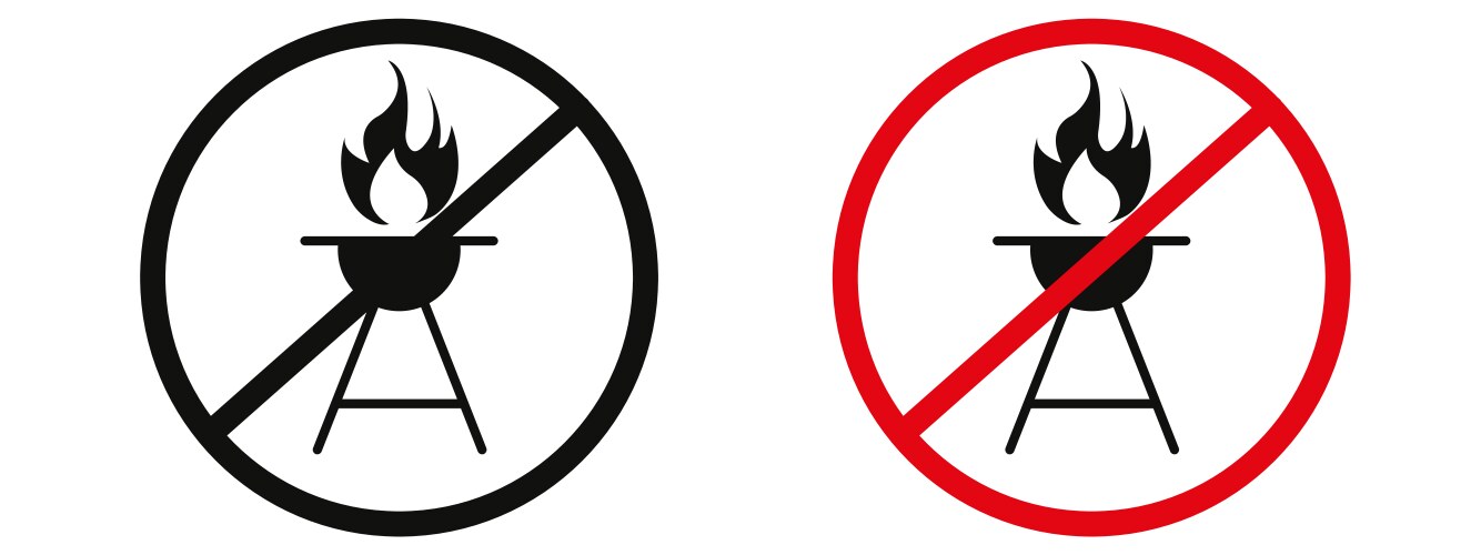 No barbecue with fire sign safety icon Royalty Free Vector