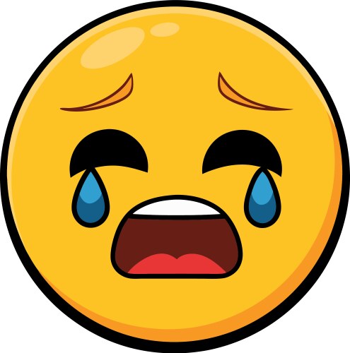 Crying face emoji icon Royalty Free Vector Image