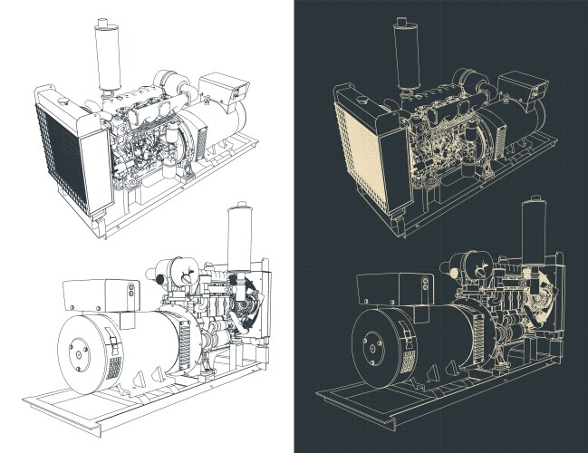 Large industrial diesel generator Royalty Free Vector Image