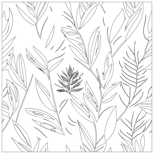 Heliconia flower pattern outline sketch Royalty Free Vector