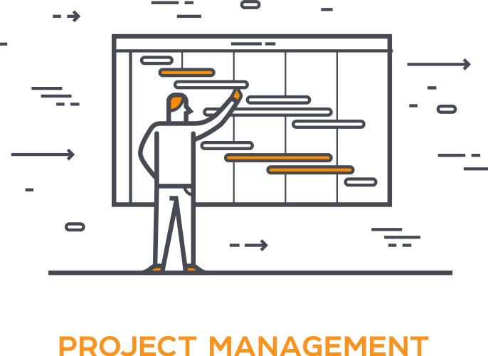 Project management icons black set Royalty Free Vector Image