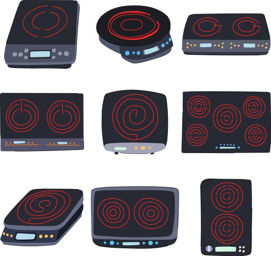 Stove introduction cooktop cartoon Royalty Free Vector Image