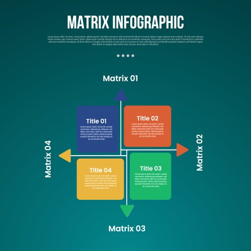 Matrix structure dimensions template infographic Vector Image